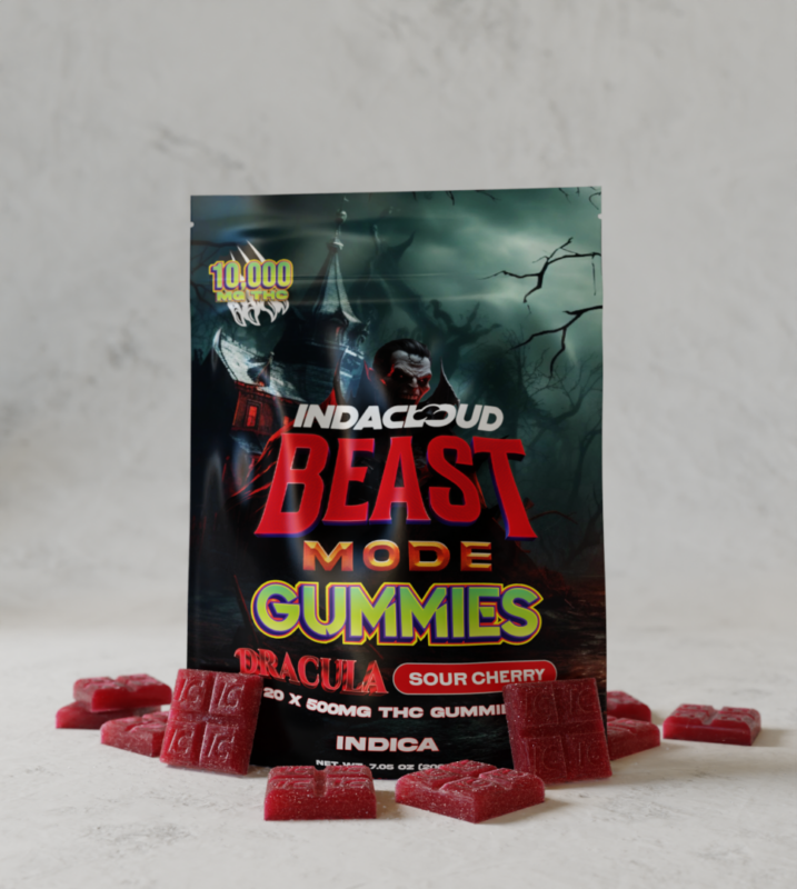 Buy Sour Cherry Beast Mode Vegan Gummies 10,000 MG Online - IndaCloud
